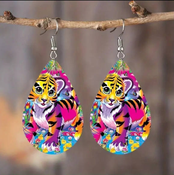 Lisa Frank | Jewelry | Lisa Frank Colorful Baby Tiger Tear Drop Dangle ...